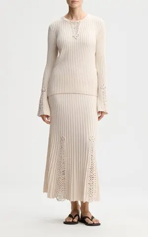 BY MALENE BIRGER Maren Wool-cotton Knit Maxi Skirt