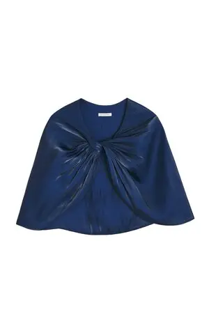 BY MALENE BIRGER Pinlos Twisted Satin Cape - Blue