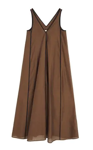 BY MALENE BIRGER Aures Silk-cotton Maxi Dress - Brown