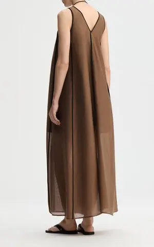 BY MALENE BIRGER Aures Silk-cotton Maxi Dress - Brown