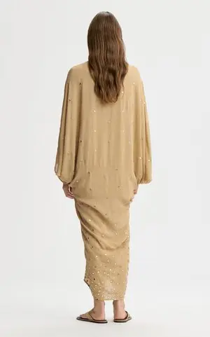 BY MALENE BIRGER Nico Embellished Ruched Maxi Dress