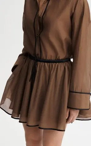 BY MALENE BIRGER Rapheo Cotton-silk Mini Skort - Brown