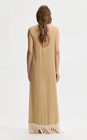 BY MALENE BIRGER Helma Fringed Maxi Dress - Nude