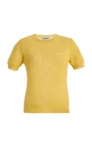 Miu Miu Cashmere-silk Top - Yellow