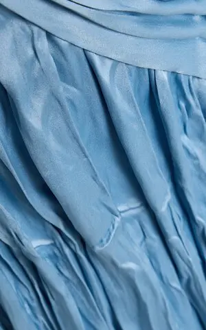 Alejandra Alonso Rojas Bustier Pleated Crepe Maxi Dress