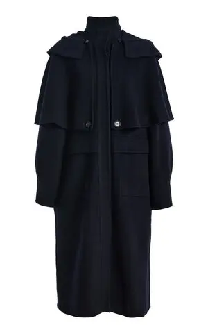 Sea Lona Double-faced Wool Hooded Coat