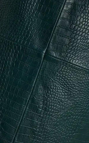THE FRANKIE SHOP Taney Croc-embossed Leather Midi Skirt