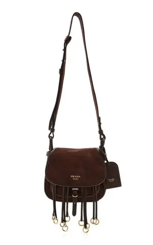 Prada Corsaire Fringed Suede Crossbody Bag