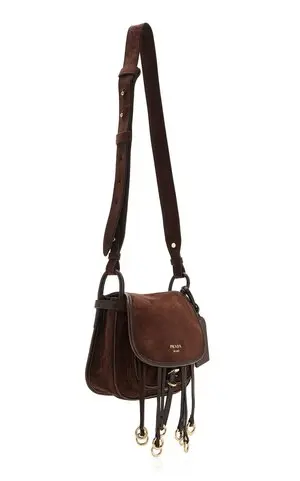 Prada Corsaire Fringed Suede Crossbody Bag