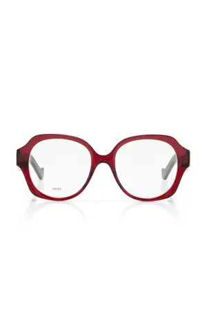 Loewe Anagram Square-frame Acetate Optical Glasses - Red