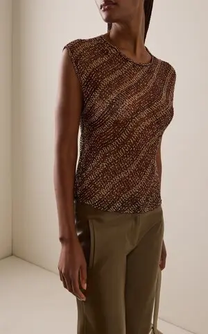 TWP Beaded Net Tank Top