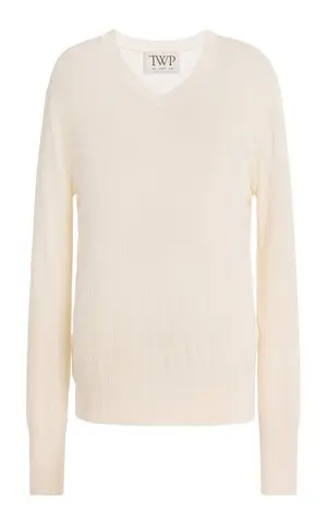 TWP Second Skin V-neck Sweater - Ivory