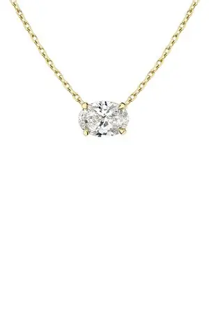 VRAI 14k Yellow Lab-grown Diamond Oval Solitaire Necklace - Gold