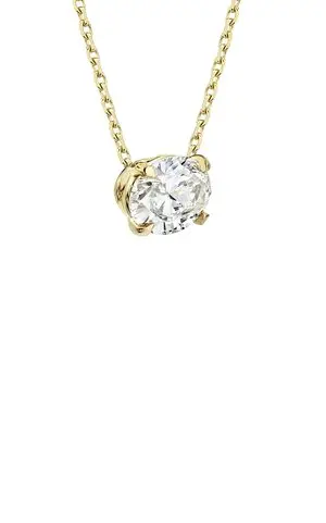 VRAI 14k Yellow Lab-grown Diamond Oval Solitaire Necklace