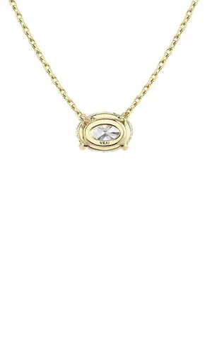 VRAI 14k Yellow Lab-grown Diamond Oval Solitaire Necklace