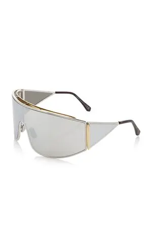 Loewe Signature Square-frame Metal Sunglasses - Silver