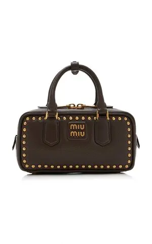 Miu Miu Arcadie Studded Leather Top Handle Bag