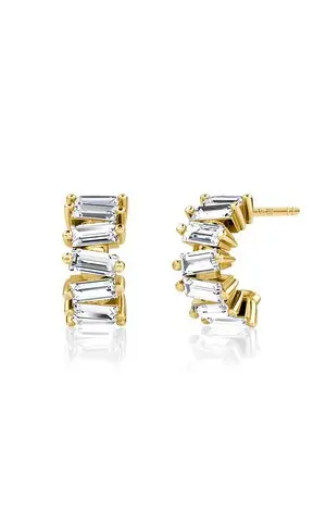 VRAI 14k Yellow Lab-grown Diamond Baguette Hoops - Gold