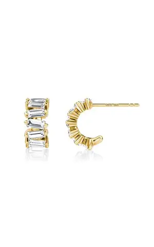 VRAI 14k Yellow Lab-grown Diamond Baguette Hoops