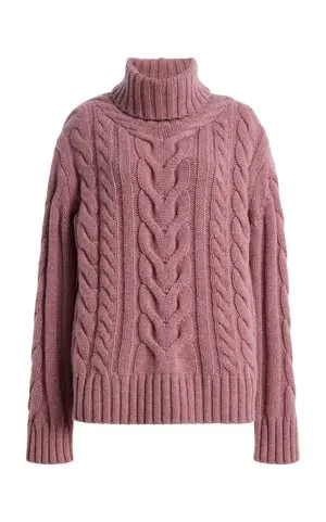 TWP Traveling Cable-knit Cashmere Turtleneck Sweater