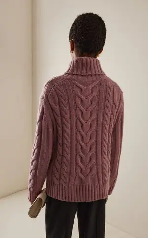 TWP Traveling Cable-knit Cashmere Turtleneck Sweater