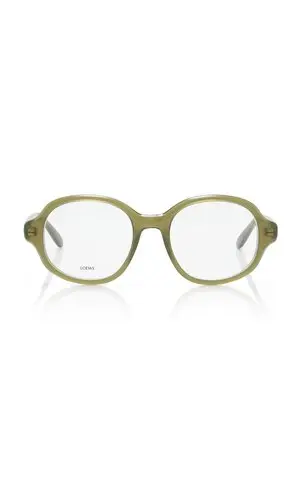 Loewe Slim Square-frame Acetate Optical Glasses - Green