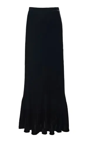 Cara Cara Samara Silk-blend Velvet Maxi Skirt - Black