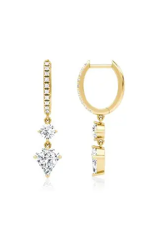 VRAI 14k Yellow Lab-grown Diamond Duo Shield Drop Hoop