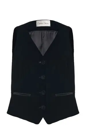 Cara Cara Victor Velvet Vest - Black