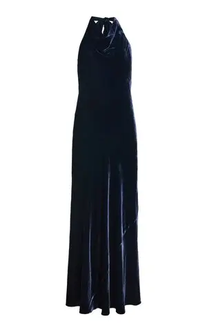 Cara Cara Genesis Silk-blend Velvet Gown - Navy