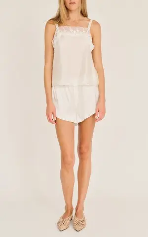 THE GARMENT Cata Silk-blend Mini Shorts - Off-white