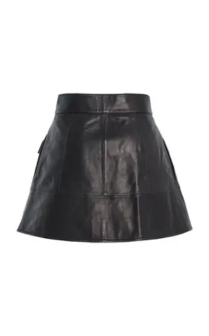 Cara Cara Fatima Lamb Leather Mini Skirt