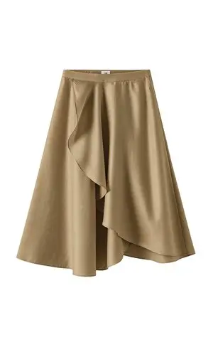 THE GARMENT Eleanor Wool-blend Flare Skirt - Olive