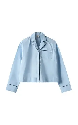THE GARMENT Cyprus Cotton-blend Pj Shirt - Light Blue