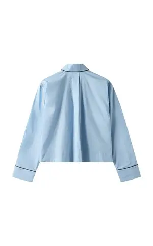 THE GARMENT Cyprus Cotton-blend Pj Shirt - Light Blue