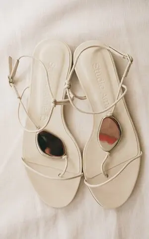 Studio Amelia Pierre Leather Sandals - Silver
