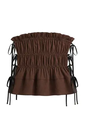 THE GARMENT Bali Cotton-blend Strapless Top - Brown