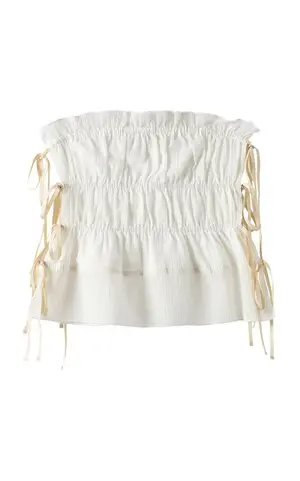 THE GARMENT Bali Cotton-blend Strapless Top - Ivory