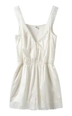 THE GARMENT Cata Silk-blend Playsuit - Ivory