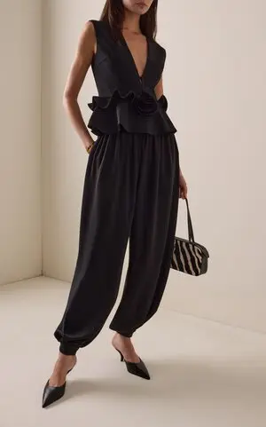 ROTATE BY BIRGER CHRISTENSEN Balloon Pleated Jersey Pants