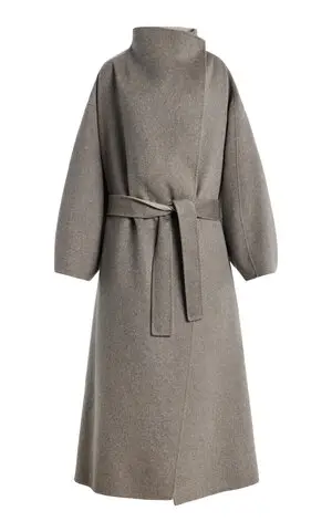 THE FRANKIE SHOP Leroy Reversible Funnel-neck Wool-blend Coat - Neutral