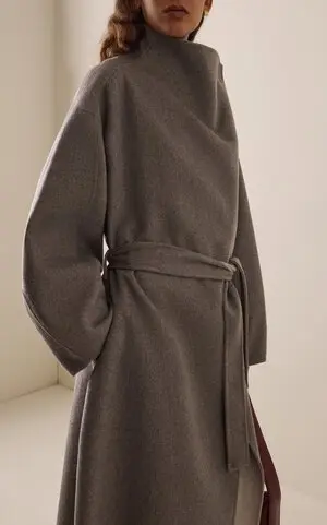 THE FRANKIE SHOP Leroy Reversible Funnel-neck Wool-blend Coat
