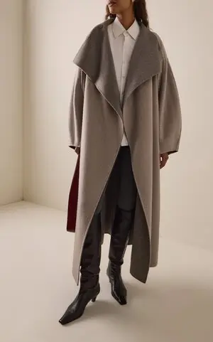 THE FRANKIE SHOP Leroy Reversible Funnel-neck Wool-blend Coat