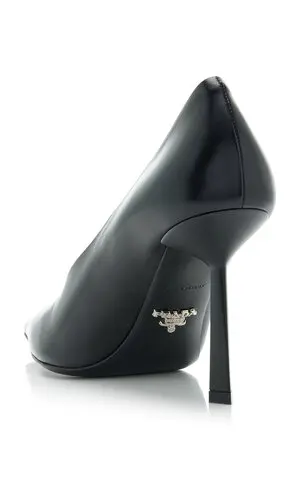 Prada High-shine Leather Slingback Pumps - Black