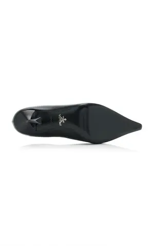 Prada High-shine Leather Slingback Pumps - Black
