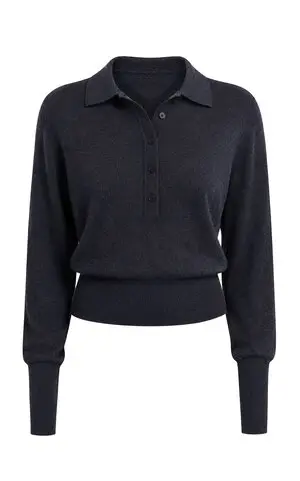DL1961 November Merino Wool Knit Polo - Navy