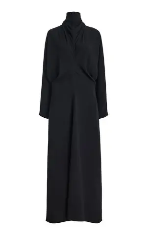 TOTÊME Slouch Waist Crepe Midi Scarf Dress