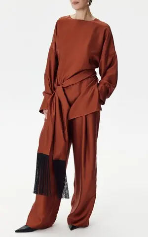 DI STAVNITSER New Relax Silk Pants - Red