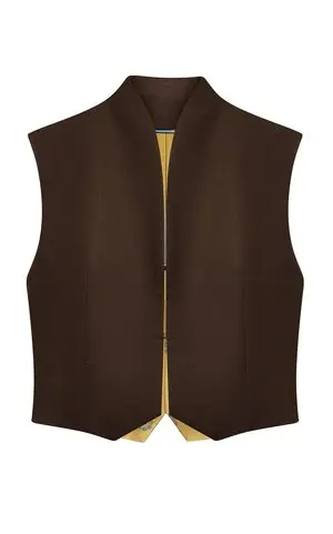 DI STAVNITSER Joker Reversible Wool-blend Vest - Brown