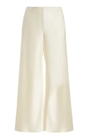 LESET Leset Barb Bias Satin Wide-Leg Pants